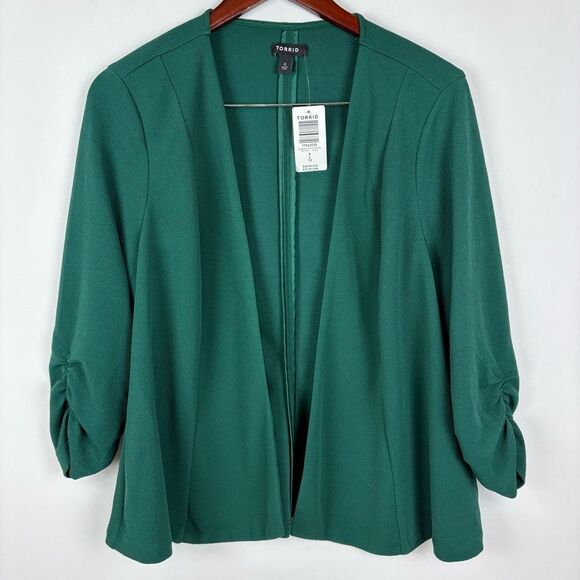 torrid | Jackets & Coats | Nwt Torrid Crepe Green Drape Blazer | Poshmark